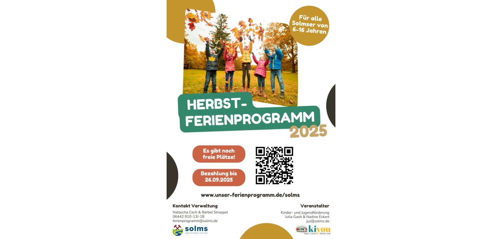 Herbst-Ferienprogramm - Es gibt noch freie Plätze! | Stadt Solms